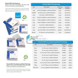 Belanja Tempat file dengan sekat Bantex 8843 Pocket FC 0.06mm PP Clear ...